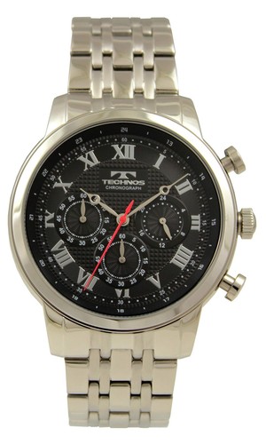 [Technos] Chronograph Watch T6A13Sb Men'S Silver_ | eBay