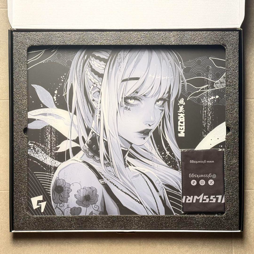 GLSSWRKS Kazemi Japan Limited Art Glass Gaming Mouse Pad Dark Rare Used ...