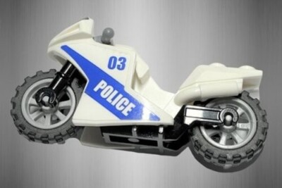 Lego® Nr. 18895pb16, Menge 1 Stück, Farbe weiß blau, Motorrad ...