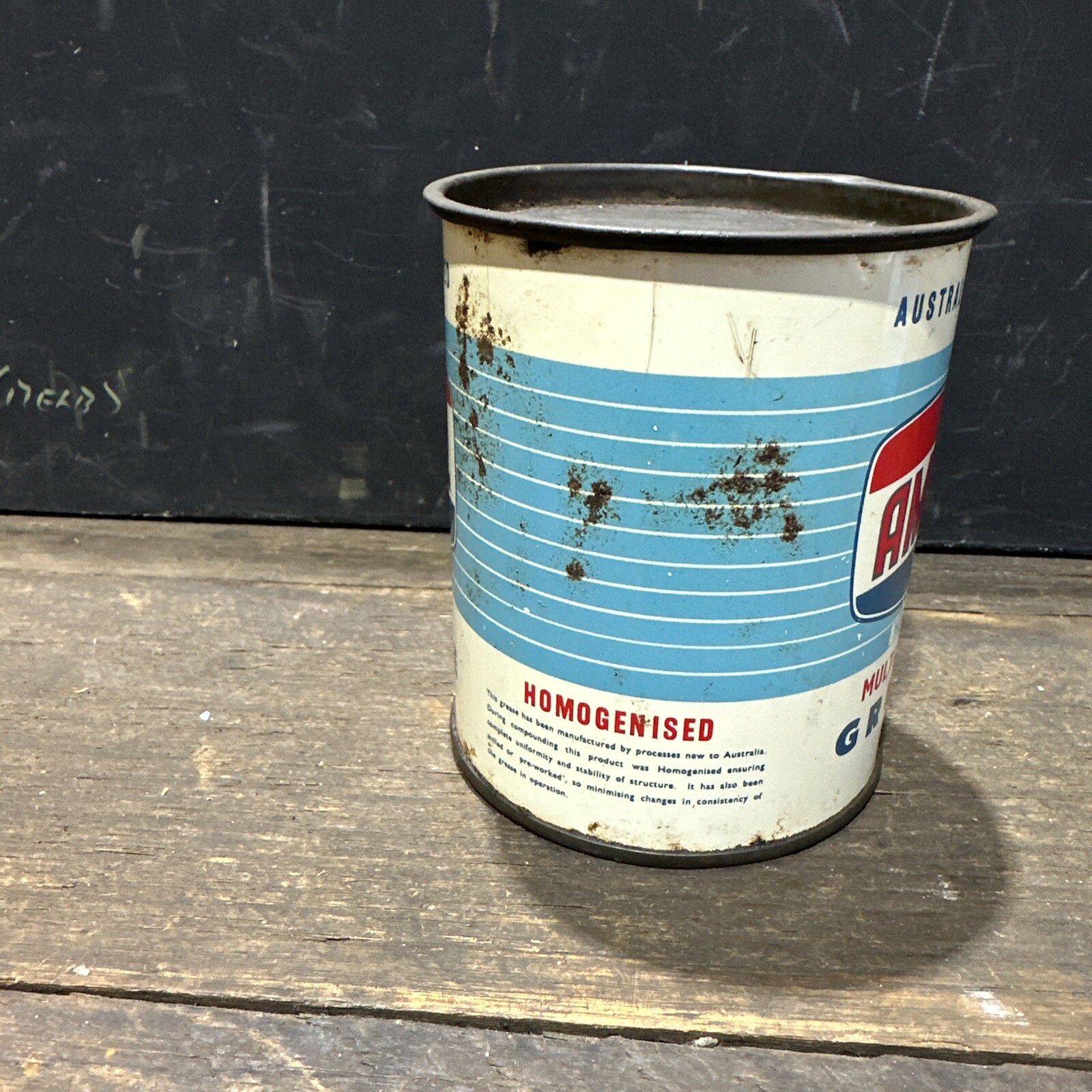Ampol Vintage 1 Lb Grease Can Light Blue Style | eBay Australia