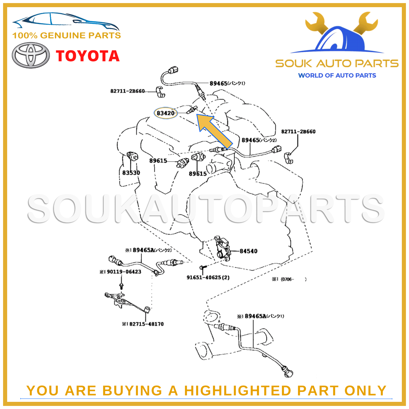 83420-20040 Genuine Toyota GAGE ASSY, WATER TEMPERATURE SENDER OEM ...