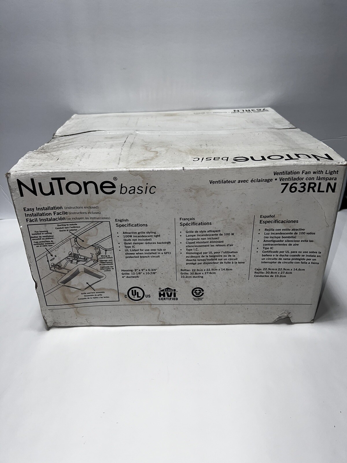 763RLN Bath Light NuTone Fan CFM Exhaust 50 Ceiling for sale online | eBay