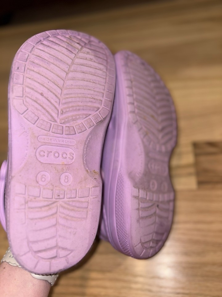 Lavender Crocs Classic Unisex Adult M6 W8 Lined Clog Fuzzy Slippers ...