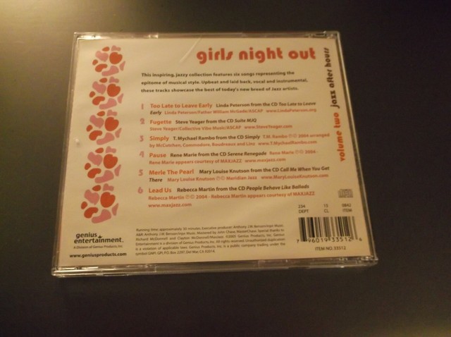 Girls Night out CD Volume 2 Jazz After Hours Various Artists Like for ...