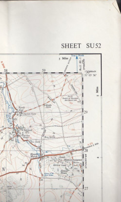 Ordnance Survey (OS) 1:25,000 First Series Map Sheet SU 52 Cheriton ...