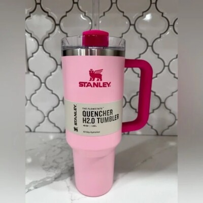 Stanley Pink Flamingo 40oz Quencher Tumbler With lid straw and handle ...