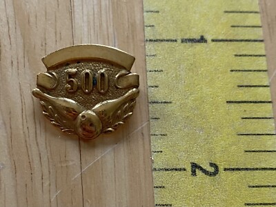 Bowling Pin 500 Vintage Brass Tone Lapel Pin Of Bowling Pin And Ball | eBay