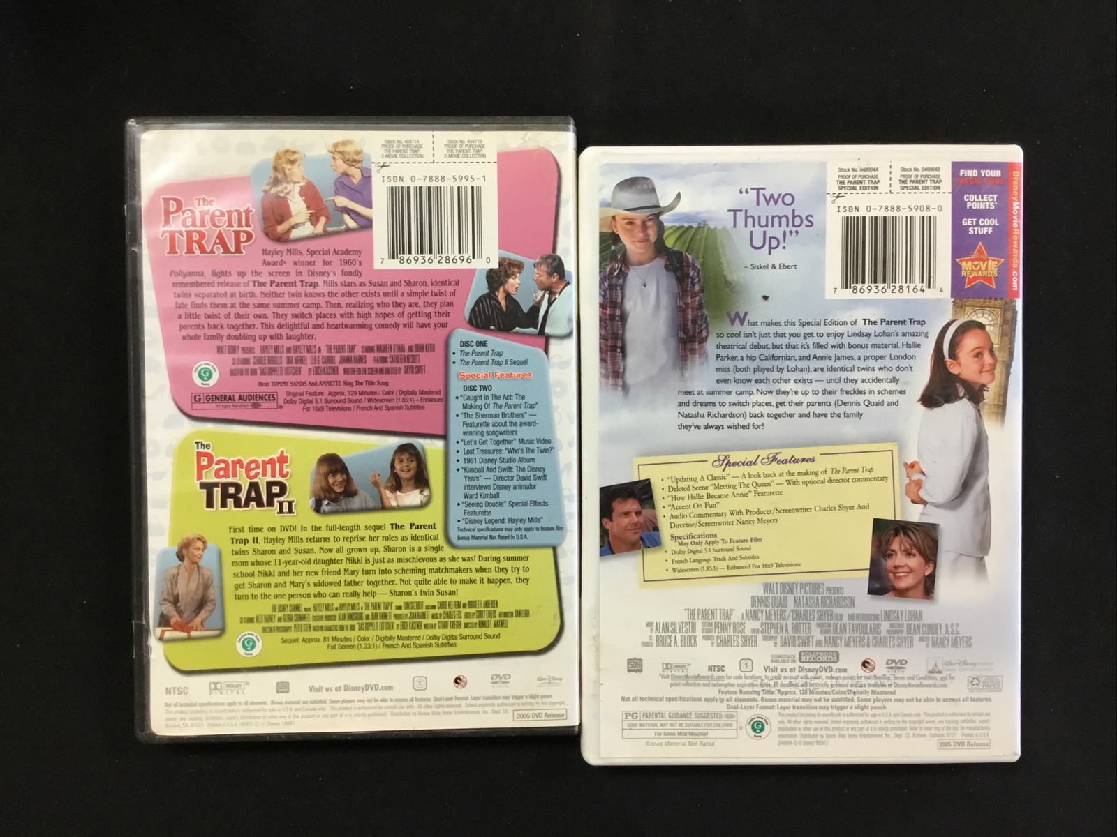 The Parent Trap: 2 Movie Collection (DVD, 1961) 1 & 2 + The Parent Trap ...