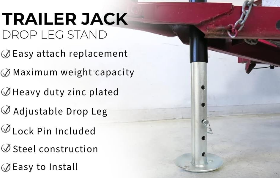 Trailer Jack Drop leg foot pad for Insert Camper Diameter 2" Jacks with ...