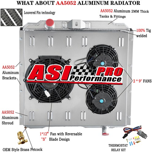 2 Row Radiator+Shroud Fan fit 2002-2004 Hummer H1/1992-2001 AM General ...