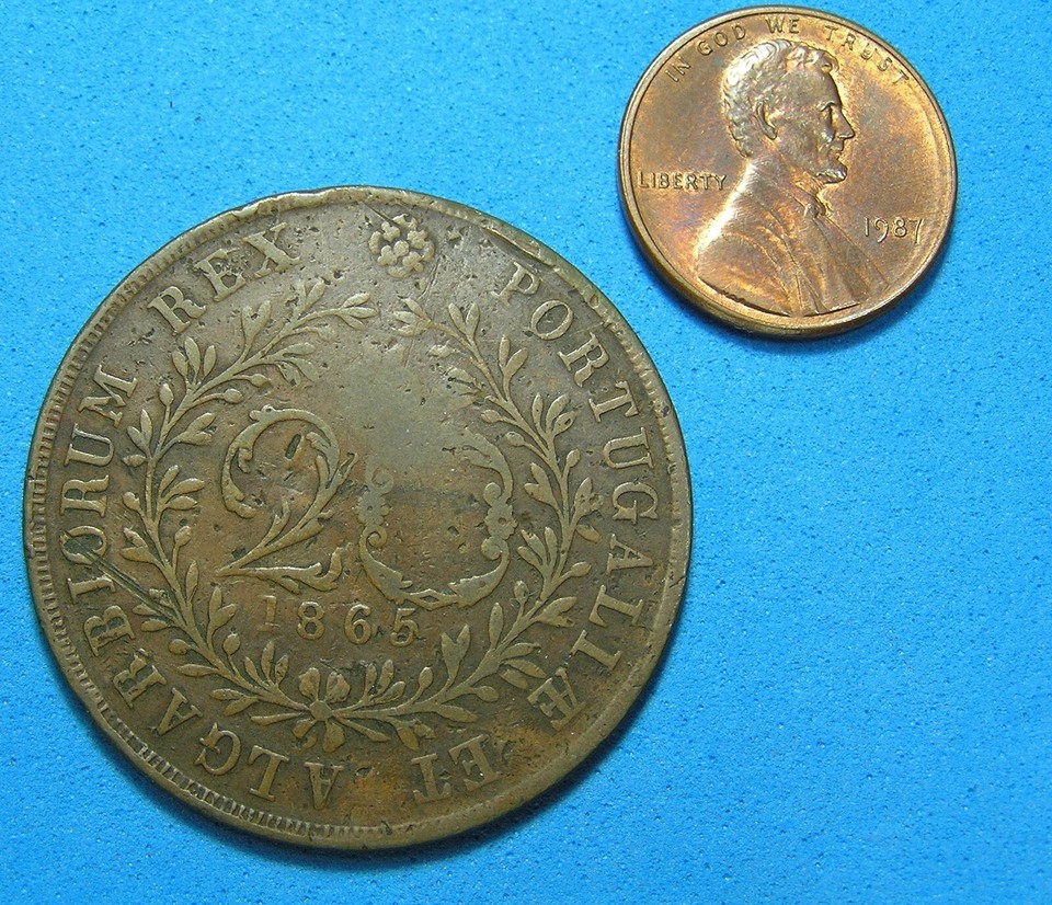 Azores 20 Reis Coin 1865, Portuguese Admin, Free Shipping for ...