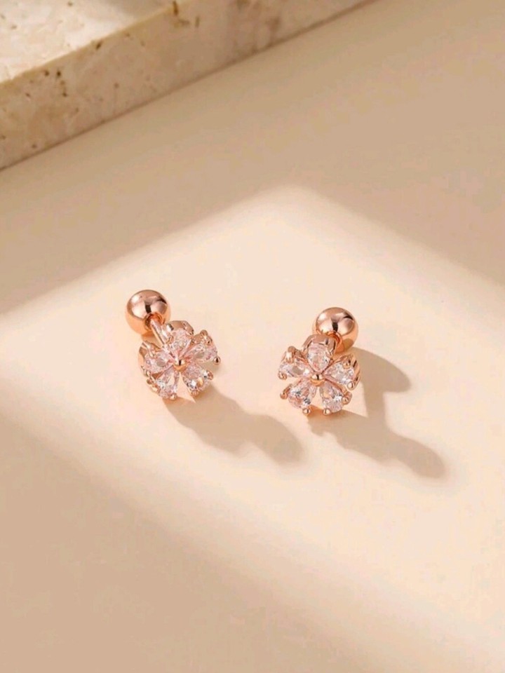 Small Gold Flower Earrings 14k Birthday Gifts For Women Minimalist ...