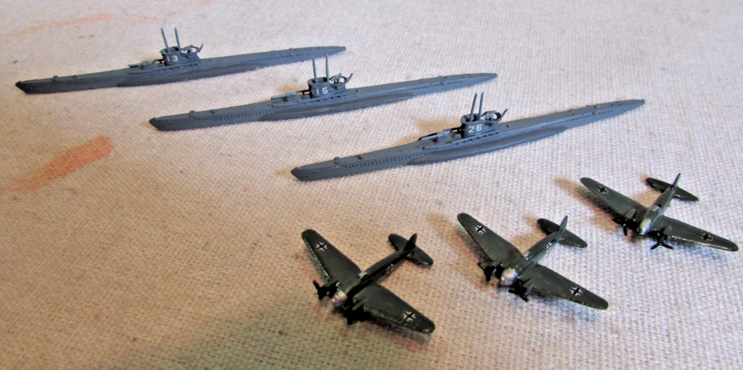 1/700 Model built painted Trumpeter 3 German U-Boat Submarines 3 ...