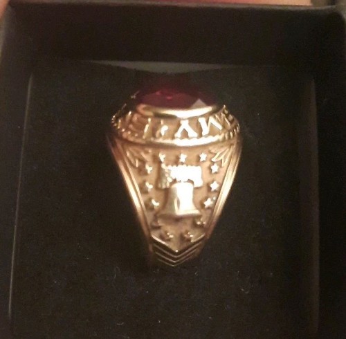 10k Gold Men's Ruby Red stone US Army 1775 Recruiter Ring 16g Size 9 ...