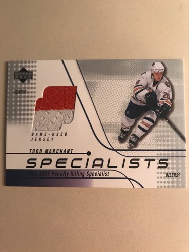 2002-03 Upper Deck Specialists - TODD MARCHANT Jersey Swatch Oilers #S ...