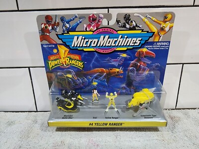 1994 Micro Machines Mighty Morphin Power Rangers #4 Yellow Ranger | eBay