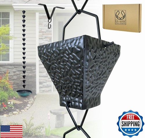U-nitt Rain Chain Water Collection for Gutters, Rainwater Catcher and ...