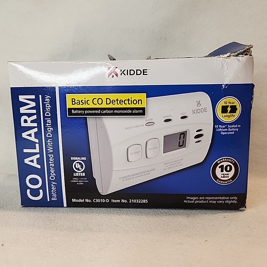 NEW OPEN BOX - Kidde 10-Year Carbon Monoxide Alarm w/ Digital Display ...