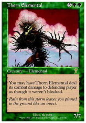 4x MTG Thorn Elemental - Foil, Moderate Play, English Seventh Edition ...