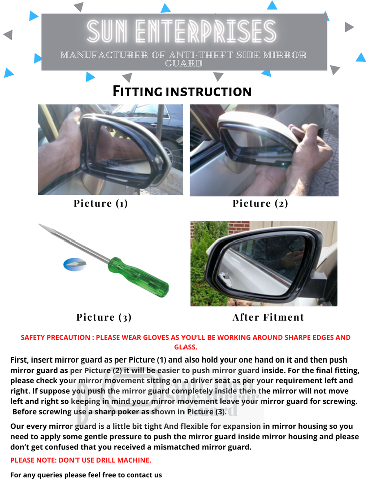 OEM Mirror Protector Anti theft side mirror guards fits Ford Explorer ...
