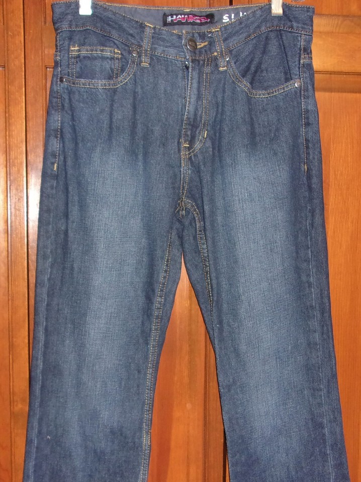 Tony Hawk Mens Jeans Cotton Slim Cut Dark Wash Straight Leg 29x30 ...
