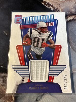 2023 Elite Football Randy Moss Throwback Threads Jersey Patch /375!! 🔥🔥 ...