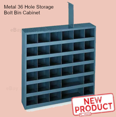 Metal 36 Hole Storage Bolt Bin Cabinet Compartment Nuts Bolts Fasteners ...