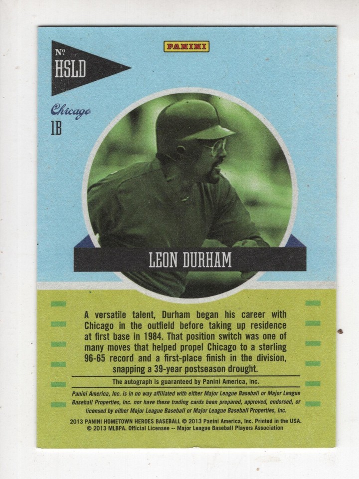 2013 PANINI HOMETOWN HEROES LEON DURHAM AUTOGRAPH! | eBay