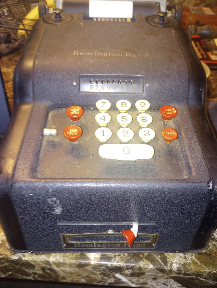 Vintage Adding Machine Register Manual Remington Rand 10 Key-Made in ...