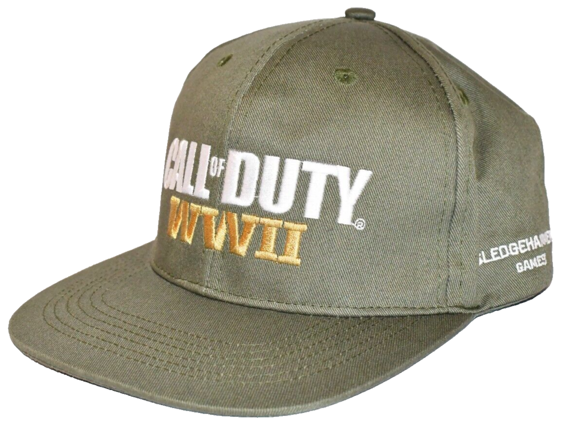 Call of Duty WWII Flat Bill Adjustable Snapback Hat Cap Army Green 100% ...