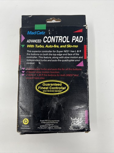 RARE Mad Catz SNES Advanced Controller Pad Super Nintendo Controller ...