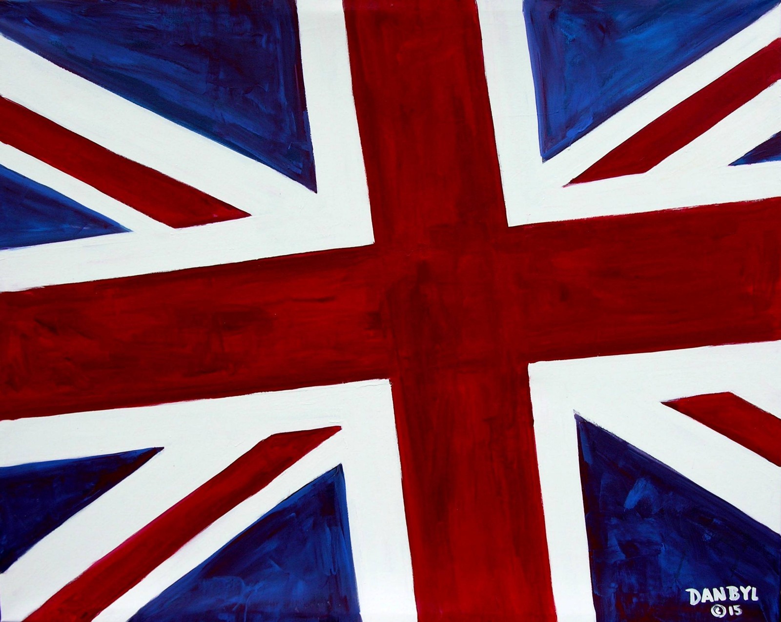 UK British Brexit Flag Original Art PAINTING Artist DAN BYL Huge 60 ...
