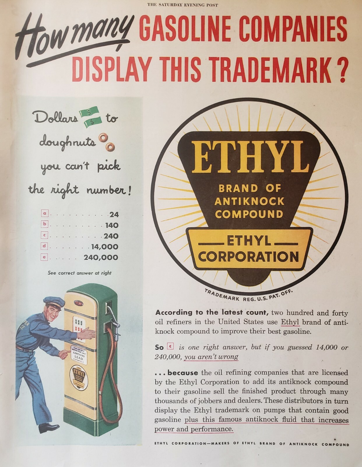 Vintage 1946 Ethyl Corporation Ads Gas with Antiknock Compound Lot 3 | eBay