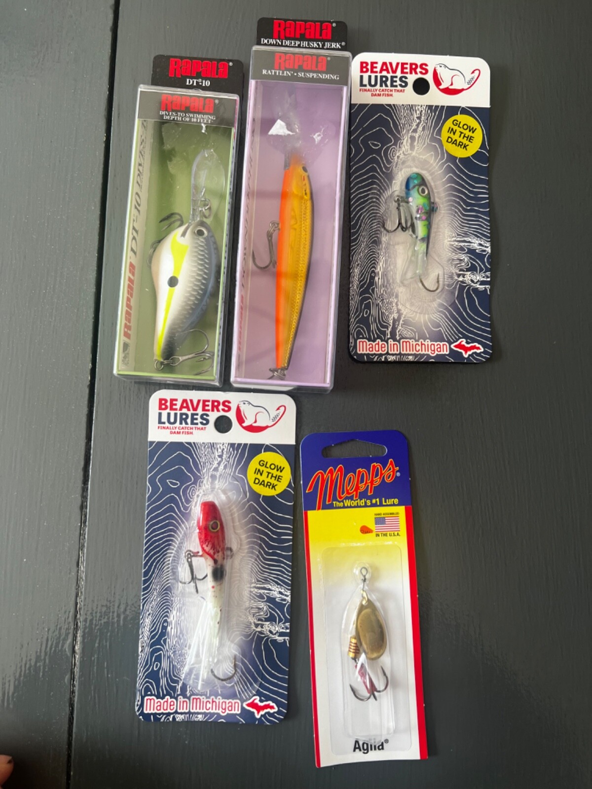 Fishing lure lot! 4 Total Lures! 2 Rapala 1 Mepps 1 Beavers (Plz Read ...