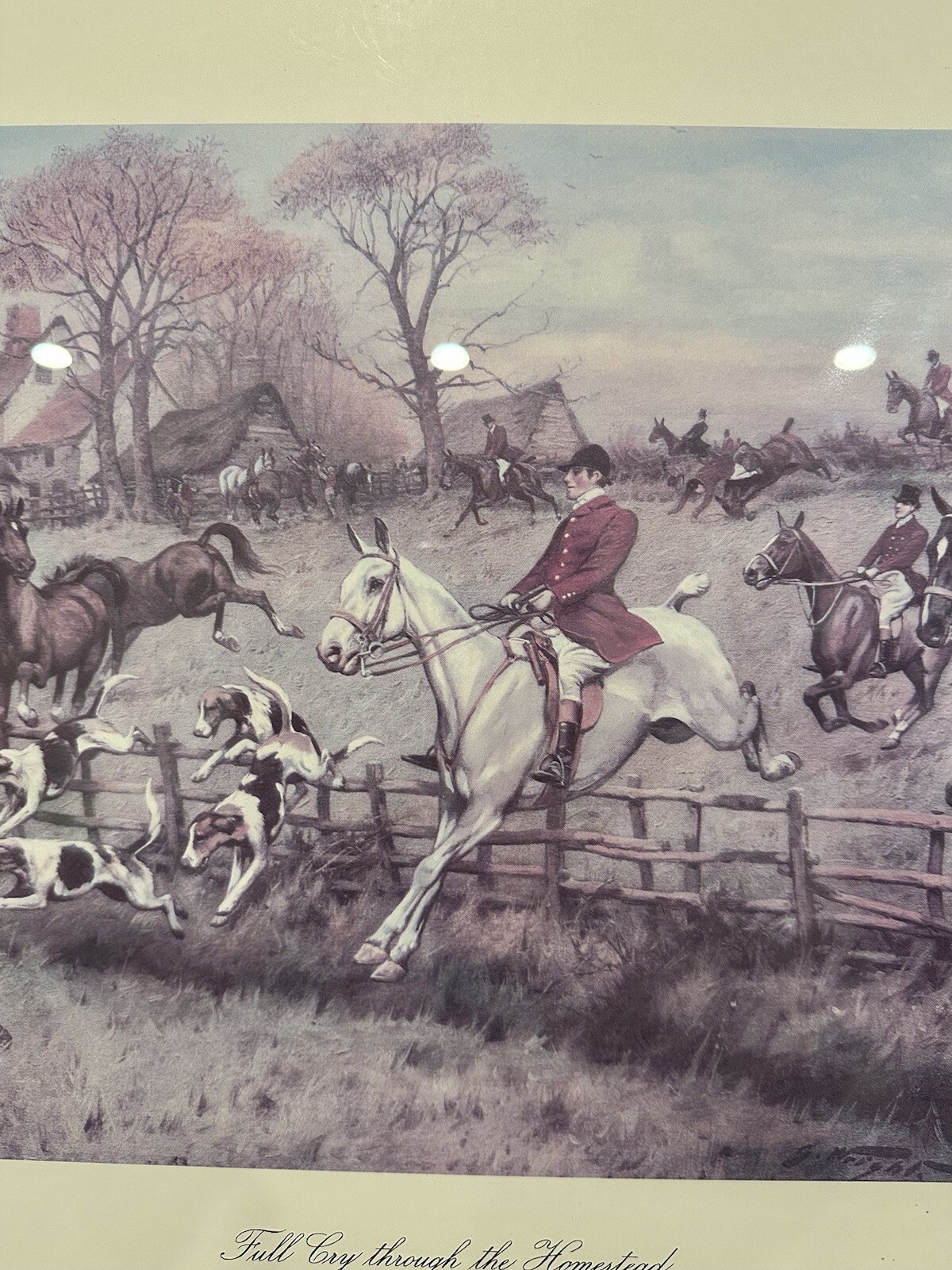 Vintage Full Cry Through the Homestead by George Wright Framed Art ...