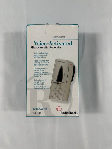 TESTED Radio Shack VOX Micro-45 Microcassette Voice Activated Recorder ...