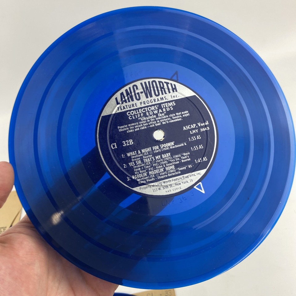 8” BLUE VINYL Transcription Disc LANG-WORTH LOT OF 5! Collectors Items ...