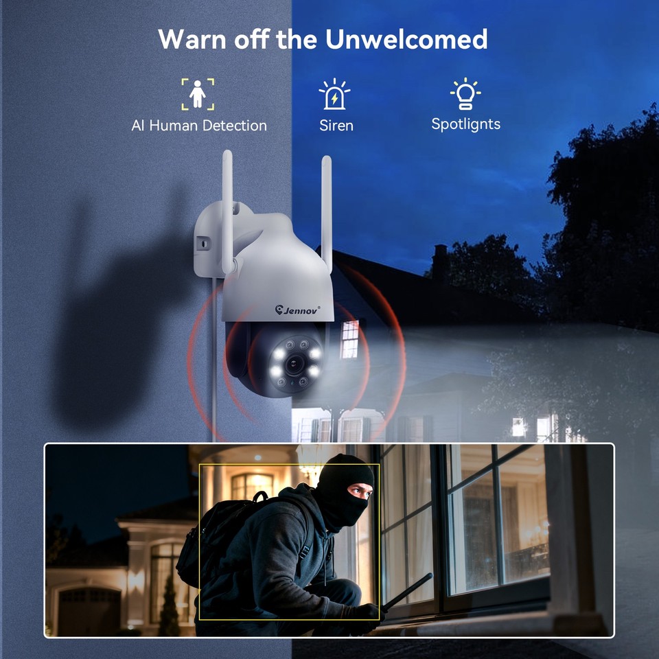 PTZ Security Camera System Outdoor Wireless Audio Wifi Home CCTV 5MP ...