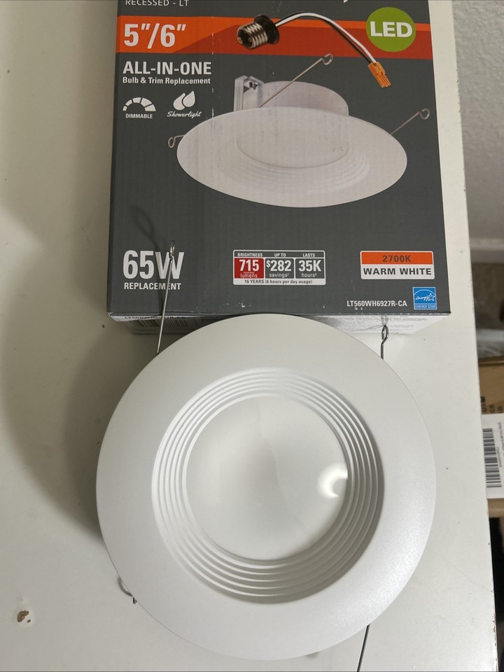 HALO 5 in. and 6 in. 2700K Integrated LED Recessed Ceiling Light ...
