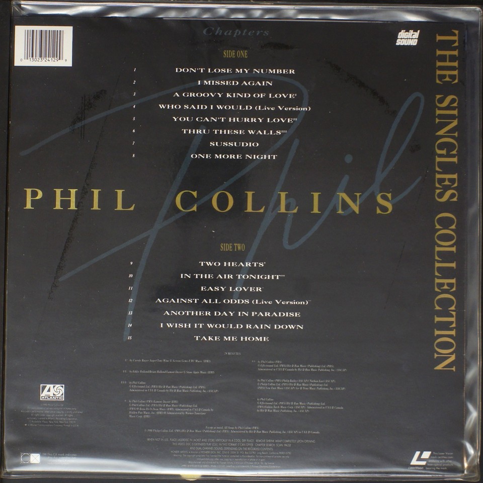 Phil Collins - The Singles Collection - Laser Disc LD NTSC [NHLMU 044] US | eBay