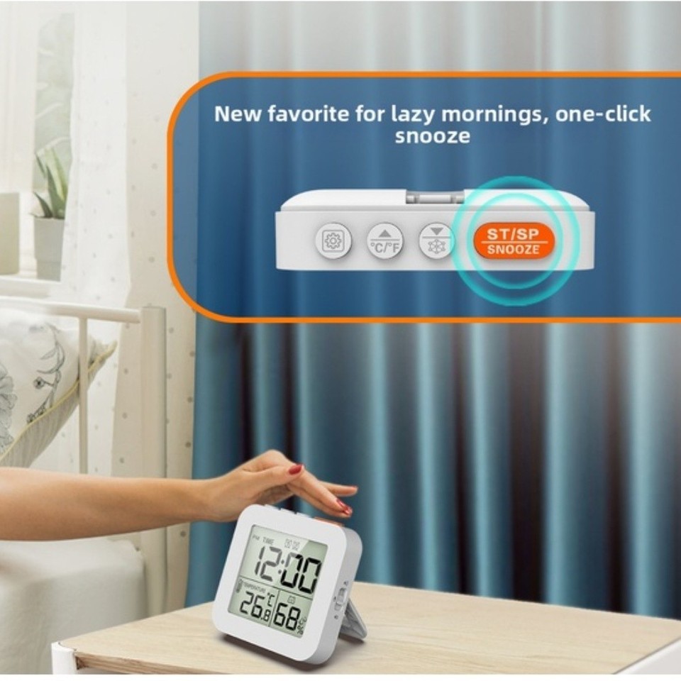 Digital Timer LCD Electronic Clock Dual Alarm Snooze Function LCD ...