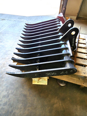 CAT 305 306 44" Excavator Root Rake Site Cleanup Tool 45mm New Holland ...