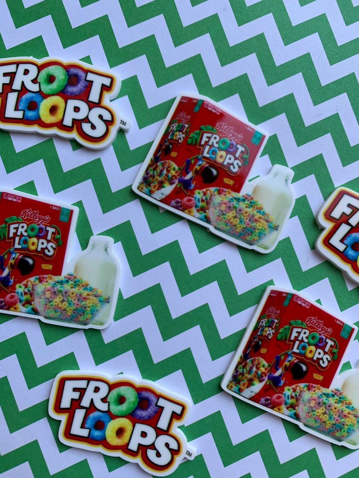 8pc. Froot Loops, Planar Resin Flatback, Cabochon, Bow Center, Flatback ...