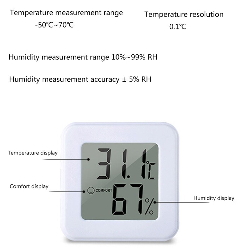 LCD-Digital Thermometer Hygrometer Indoor Room Temperature Humidity ...