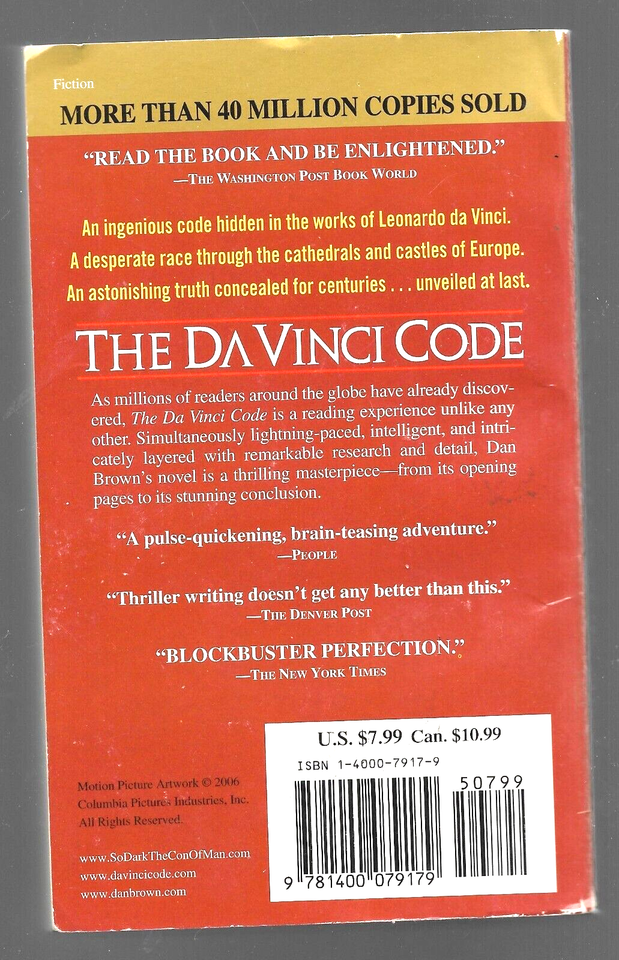 Dan Brown The DaVinci Code 2006 Paper Back | eBay