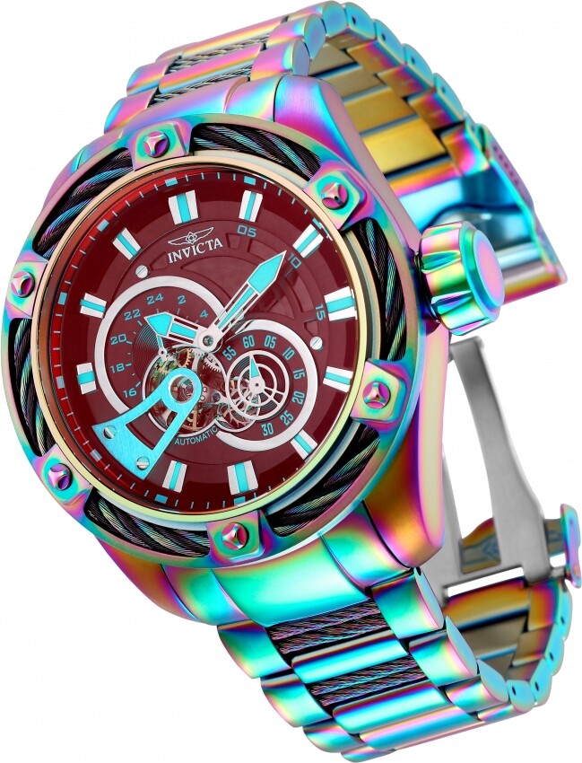 Invicta Bolt Automatic Brown Dial Men's Iridescent Stainless Steel ...