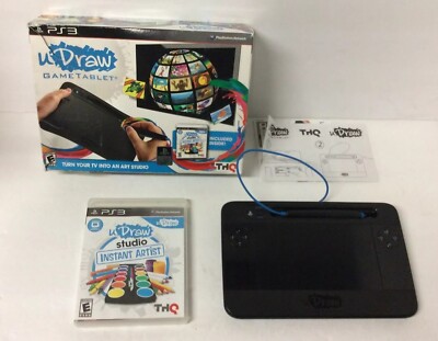 UDraw Game Tablet PS3 Black No USB Dongle/Model 051099 & UD Studio Ins ...
