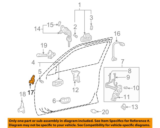 TOYOTA 68720AC010 Genuine OEM Upper Hinge for sale online | eBay