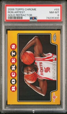 2008 Topps Chrome Gold Ron Artest Gold Chrome Refractor Prizm #36/50 ...