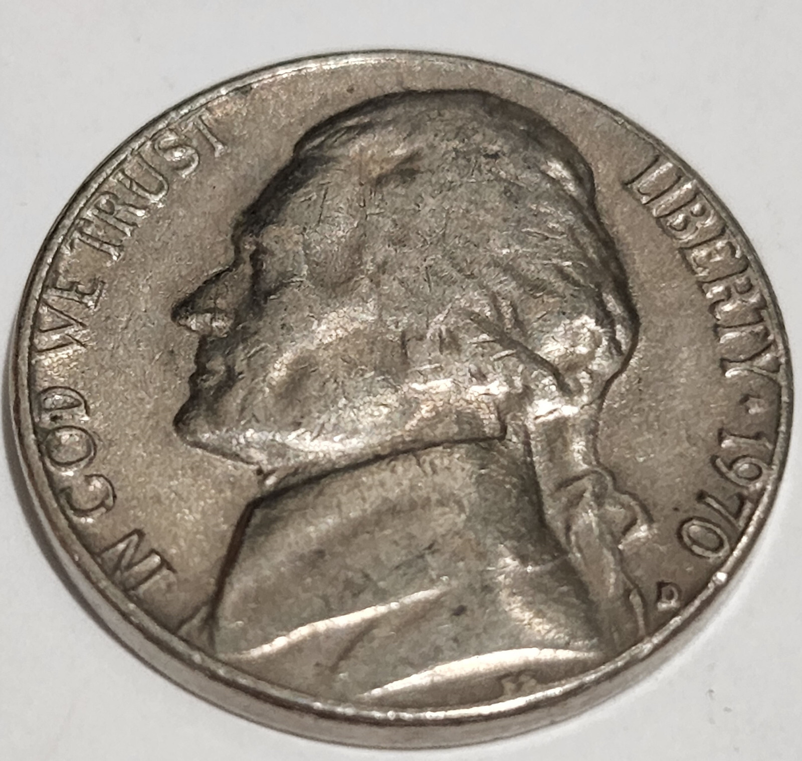 (1) SINGLE 1970 D Mint Mark USA NICKEL 5 CENT US COIN JEFFERSON LIBERTY ...